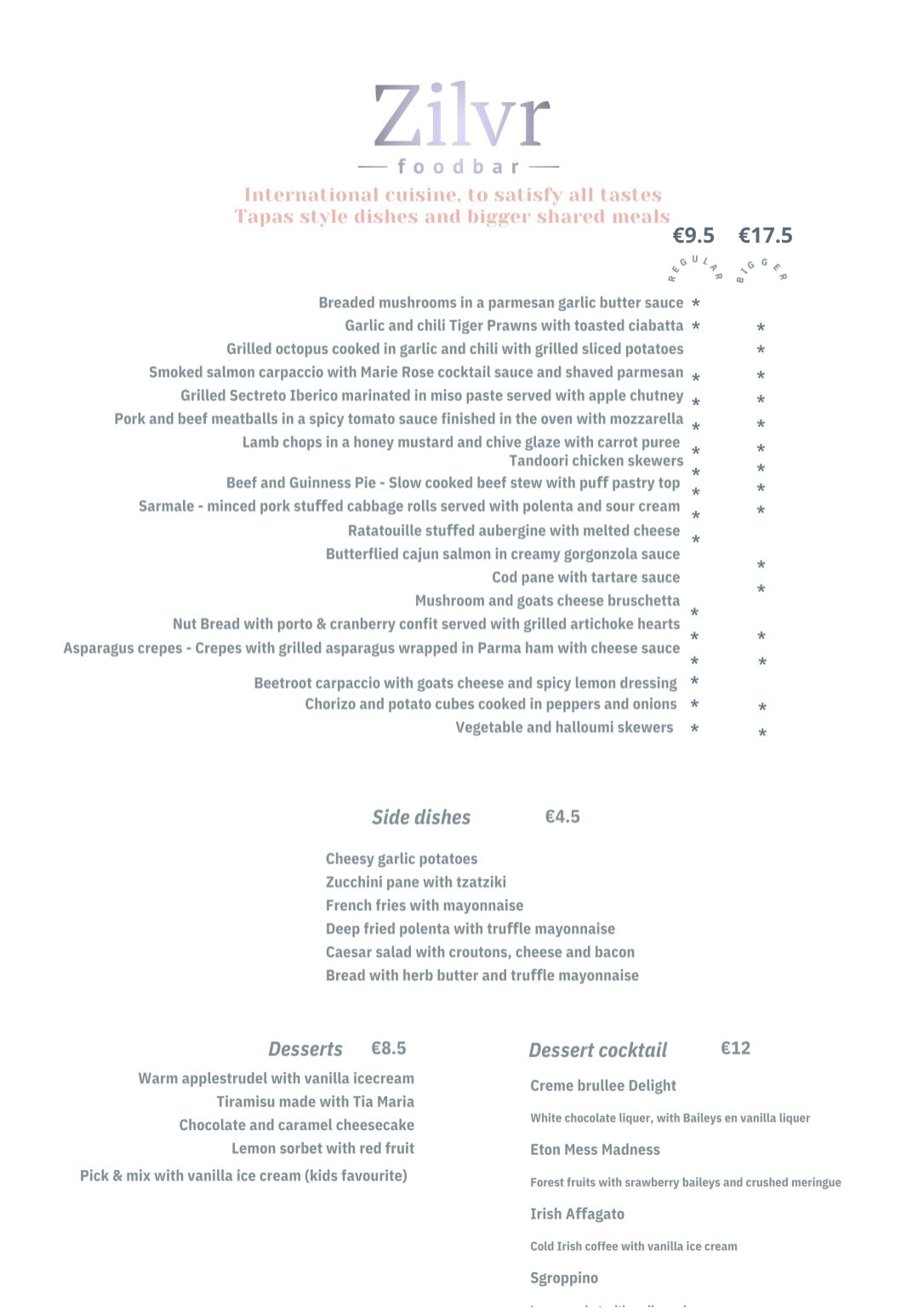 View the menu of Foodbar Zilvr